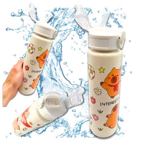 Capybara Trinkflasche Mit Strohhalm Für Kinder Zur Schule 690 Ml