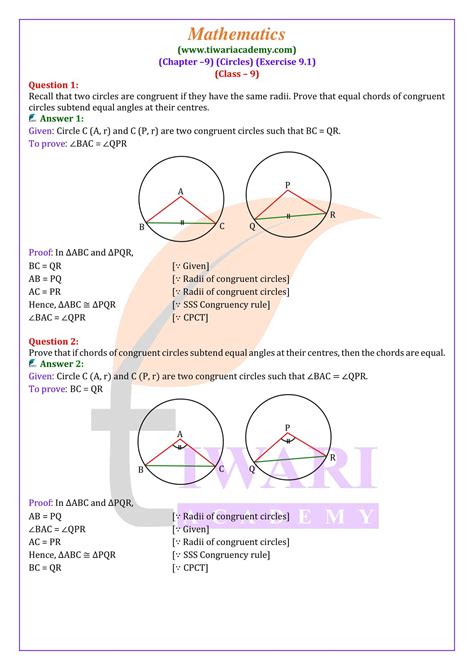 Ncert Solutions For Class 9 Maths Chapter 9 Exercise 91