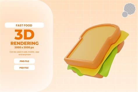 Premium Psd 3d Bread Illustration Object