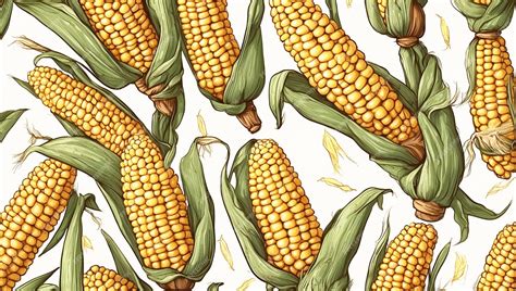 Premium Photo Seamless Pattern Background Of Fresh Ears Of Corn