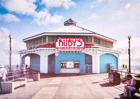 Rubys Surf City Diner Huntington Beach Pier Photography Art Print