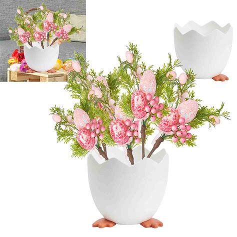 Easter Egg Vase Vintage White Egg Ceramic Egg Feet Holders Easter