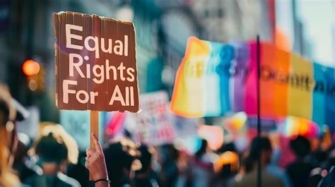 A Person Holds A Sign That Says Equal Rights For All Premium Ai