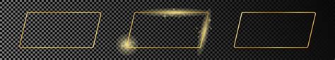 Gold Glowing Rounded Rectangular Shape Frame 46531219 Vector Art At