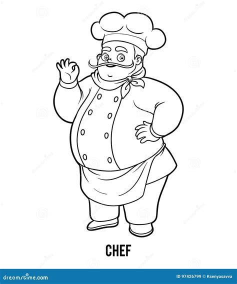 Coloring Chef Egg Character Thumbs Up Vector Illustration