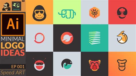 12 Minimal Logo Ideas In Adobe Illustrator 2020 Speed Art Set 01 Youtube