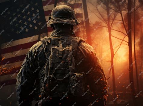 Premium Photo Soldier In A Military Uniform On The Background Of The