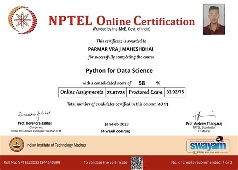 Vraj Parmar On Linkedin Nptel Python Swayam Programming
