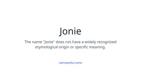 Jonie Meaning Nicknames Origins And More Namepedia
