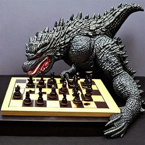 Godzilla Playing Chess Free Ai Art Generator