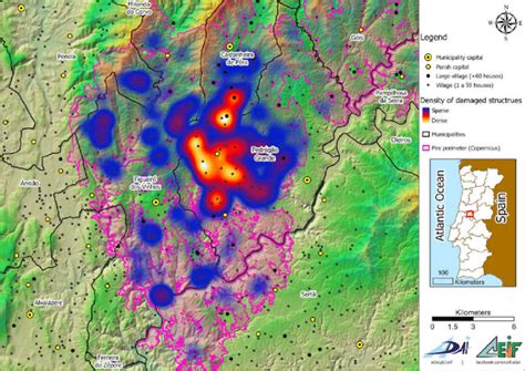 Heatmap Representing The Density Of Structures Damaged By The Fire