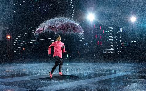 Girl Running In Rain