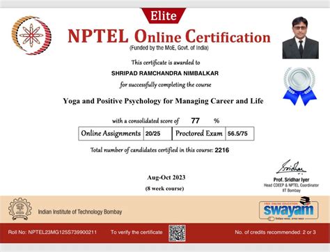sachin nimballkar on linkedin nptel yoga managingcareer life psychology
