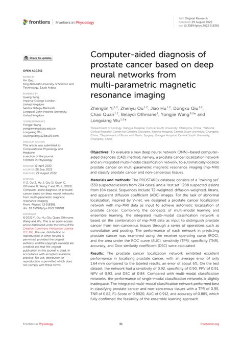 Pdf Computer Aided Diagnosis Of Prostate Cancer Based On Deep Neural Networks From Multi