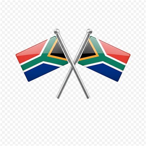 Crossed South African Flags Icon Premium Psd