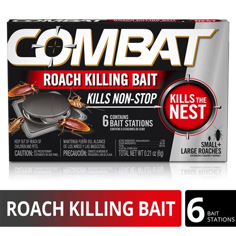 Combat Roach Killer Bait Stations For Small And Large Roaches 6 Count