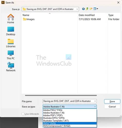 How To Save File As Svg Dxf Dst And Cdr In Illustrator