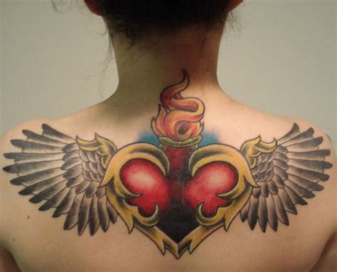 Sacred Heart Angel Wings Tattoo Wing Tattoo Chest Tattoo Tattoo Art