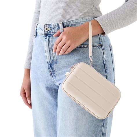 Mini Hard Case Organiser With Strap Cream Kmart