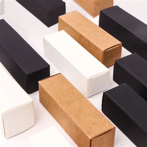 화이트 블랙 크래프트 종이 포장 상자 드랍퍼 병 화장품 판지 포장 상자 튜브 50 개 Aliexpress