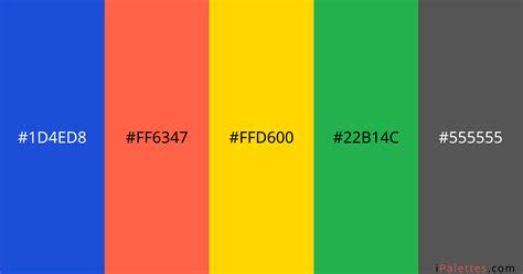Tailwind Color Palette And Colors 1d4ed8 Ff6347 Ffd600 22b14c