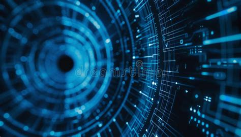 Blue Circular Technology Lines Stock Illustration Illustration Of