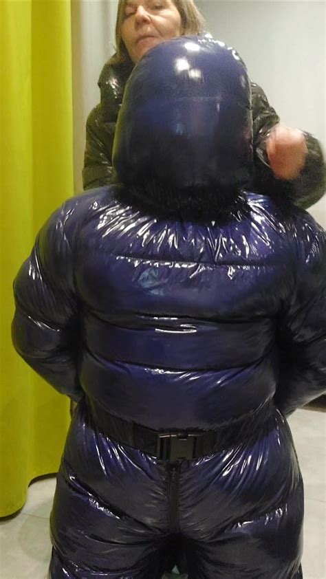 Me Bagged With A Plastic Bag In The Shiny Downsuit