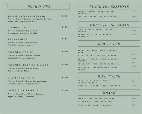 Menu At Kinship Roasters Restaurant Forest