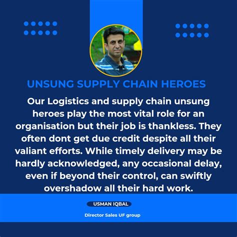 Usman Iqbal On Linkedin Unsungheroes Supplychainmanagement Scm Logisticsmanagement Logistics