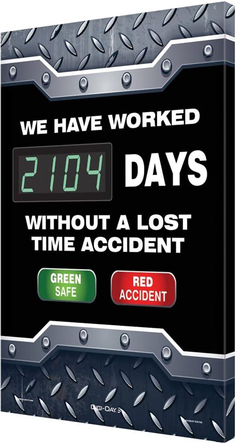 Yellow Safety® Days Without Incident Electric Sign 11x15
