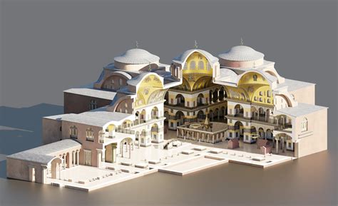 Chiesa Di Hagia Sophia Pianta E Sezione Restaurata Basilica Di Santa