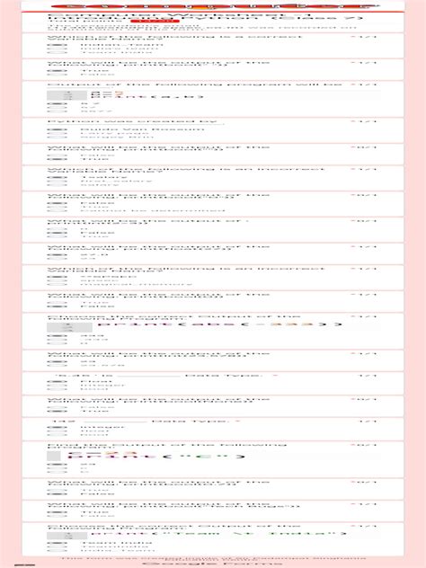 Computer Worksheet 1 Introducing Python Class 7 Pdf Boolean