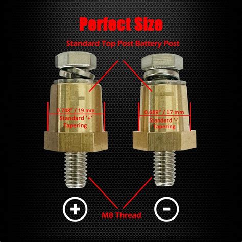 M8 Thread Brass Battery Terminal Charging Posts Battery Post Adapter