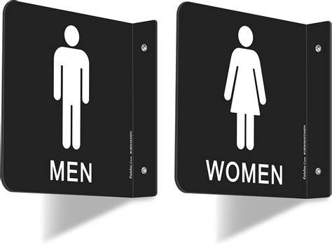 Faittoo Restroom Sign Bathroom Signs 2 Pack 6 X 6
