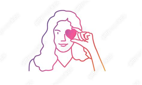 Cute Girl With A Heart Near Her Eye 이미지 1301600864 일러스트 무료 일러스트