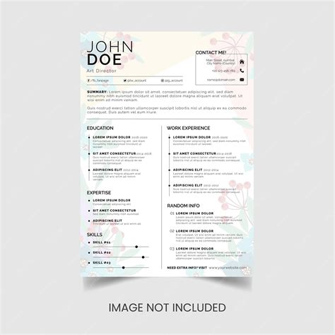 Premium Vector A Resume For John Roe With A Graphic Of The Word Resume