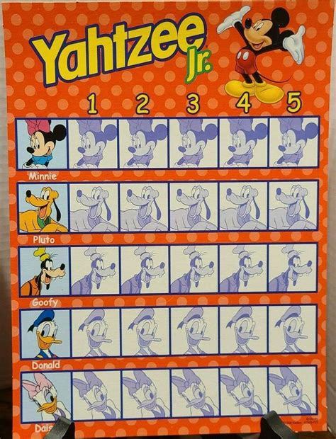 Disneys Mickey Mouse Yahtzee Jr Vintage Milton Bradley 1998 Complete Game 3876212774