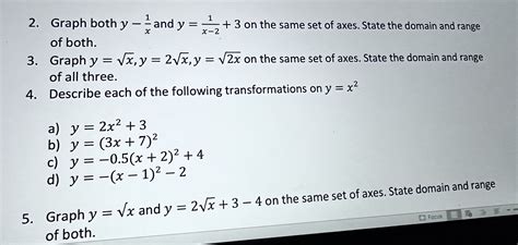Solved Graph both y-1x ﻿and y=1x-2+3 ﻿on the same set of | Chegg.com