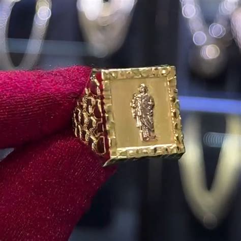 San Judas Nugget Ring In Gold Helloice Jewelry