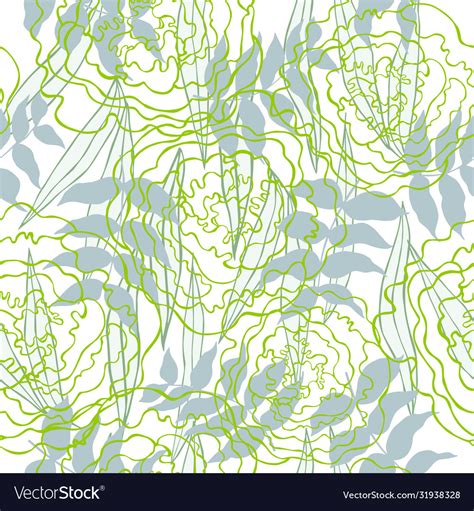 Floral Background Seamless Pattern With Hand Vector Image