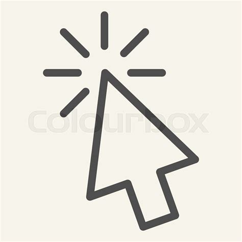 Pointer Line Icon Mouse Cursor Vector Illustration Isolated On White Arrow Outline Style