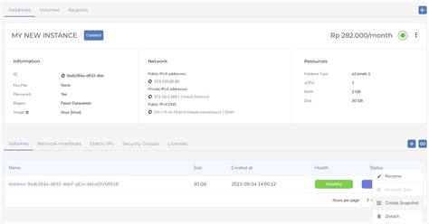 Create Snapshot Eranyacloud