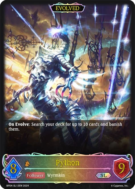 python evolved sl bp04 cosmic mythos shadowverse evolve