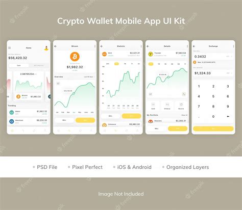 premium psd crypto wallet mobile app ui kit