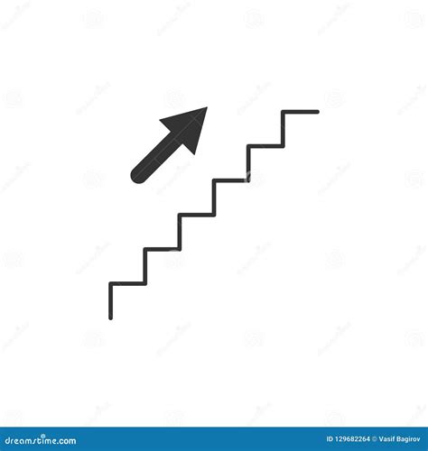 stairs upstairs line icon simple modern flat vector illustration for