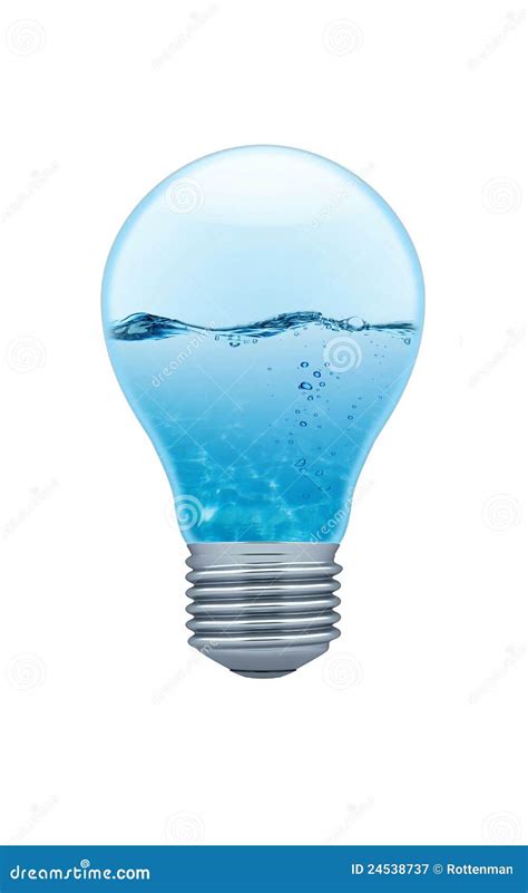 Light Bulb With Water Inside Royalty Free Stock Photography Image