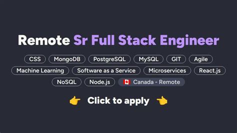 Remoteyeah On Linkedin Remote Sr Full Stack Engineer