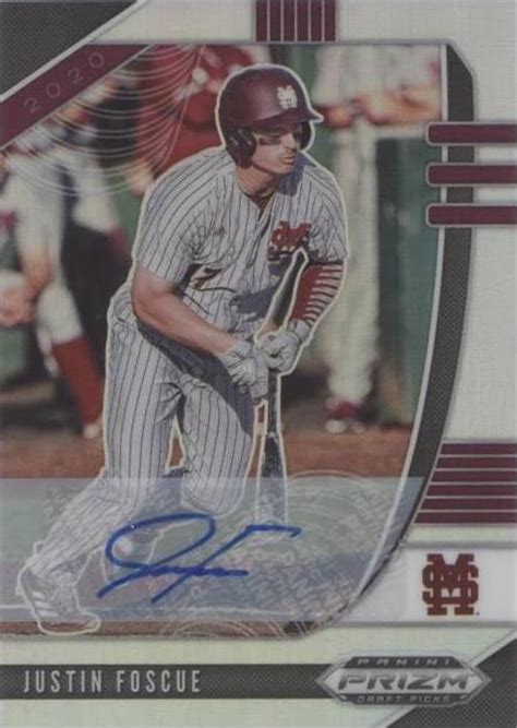 2020 Panini Prizm Draft Picks Justin Foscue Pdp14 Silver Prizm Autographs Au Rc For Sale