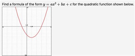 [get answer] find a formula of the form y ax2 bx c for the quadratic
