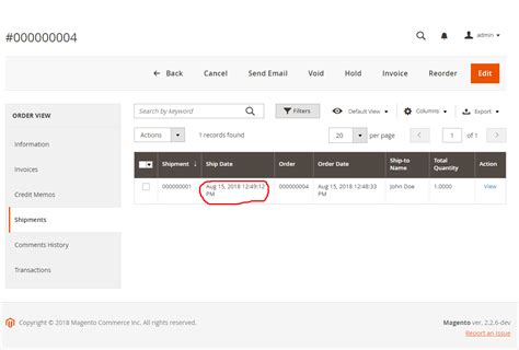 Shipment Doesnt Show On Orders · Issue 17621 · Magentomagento2 · Github